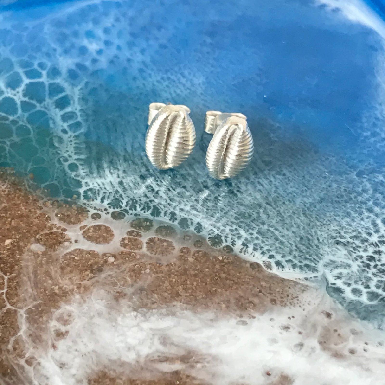 Fine Silver Cowrie Shell Studs - Gifted